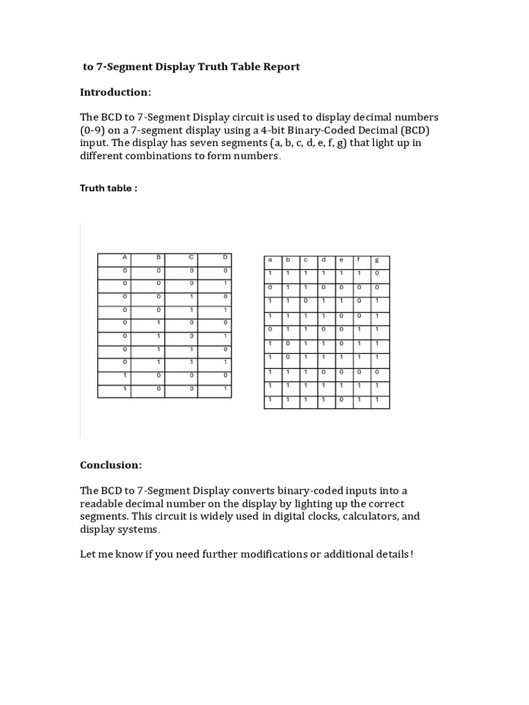 Report Truth Table | PDF
