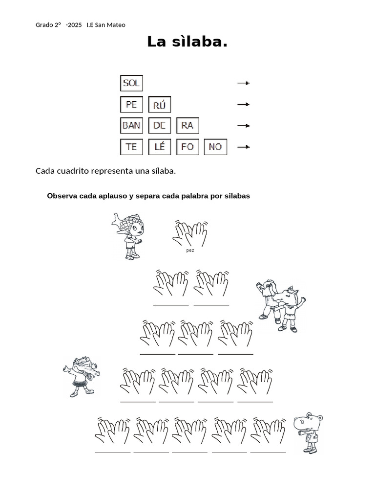 La Silaba Actividad | PDF | Fonología | Fonética