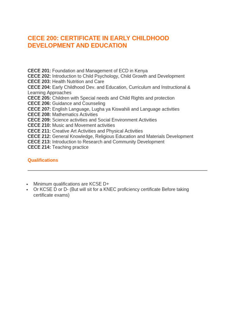 ECDE Certificate Program Overview 2025 | PDF