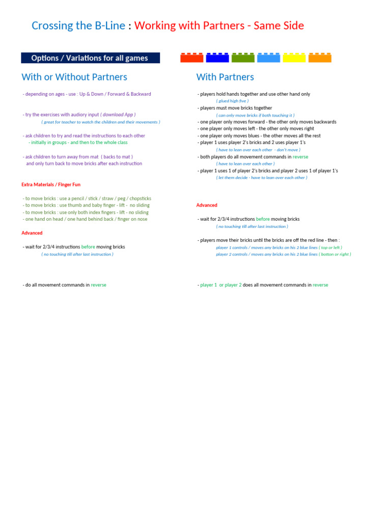 Basic Movements - Partners (Opposite Si | PDF | Green | Red