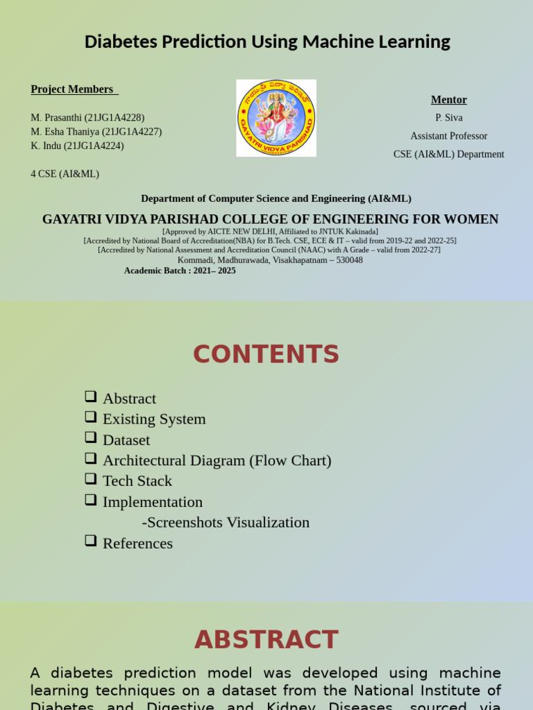 Diabetes Prediction with Machine Learning | PDF | Diabetes | Causes Of ...