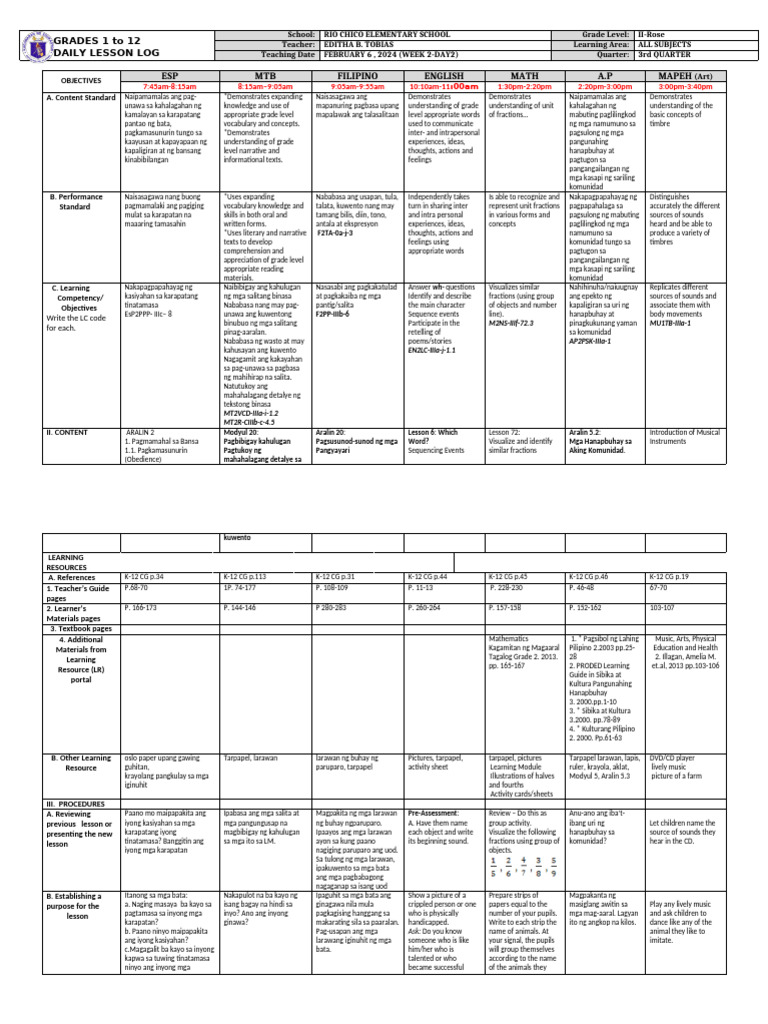 DLL_ALL-SUBJECTS-2_Q3_W2_D2 | PDF