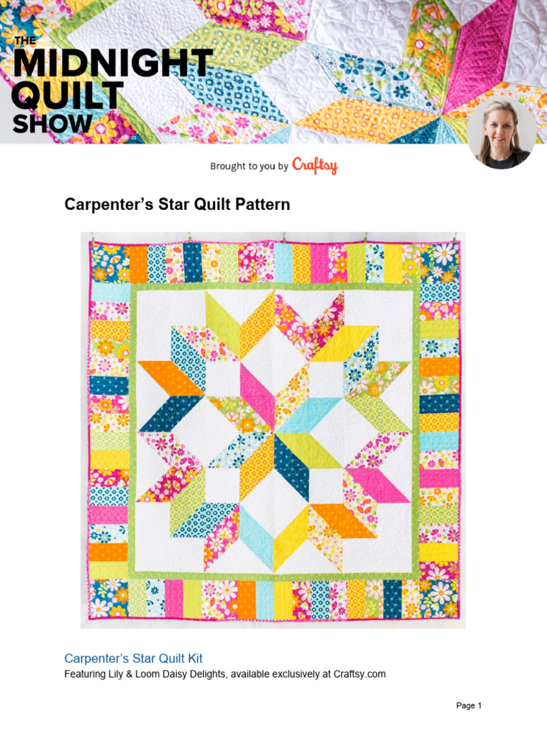 Carpenters Star Quilt Pattern | PDF | Seam (Sewing) | Sewing