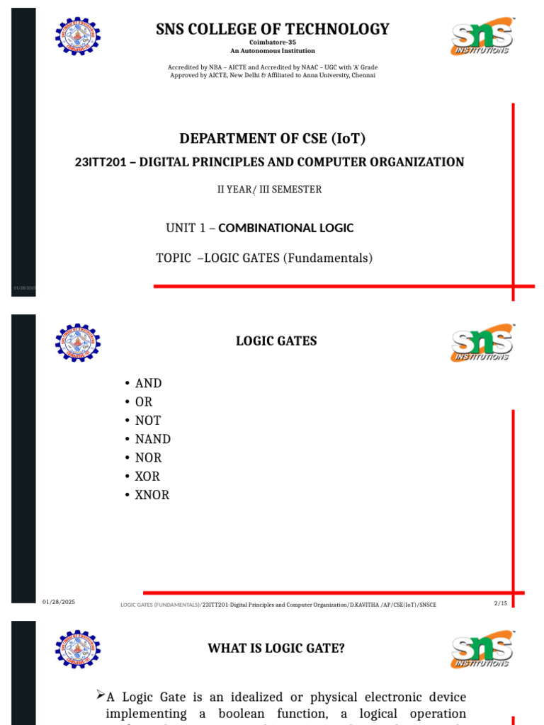 5.fundamentals Logic Gates | PDF | Logic Gate | Electronic Design