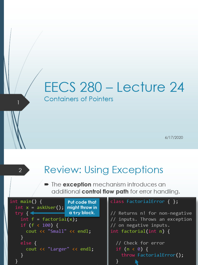 Lecture 23 - Containers of Pointers | PDF | Pointer (Computer Programming) | Computer Science