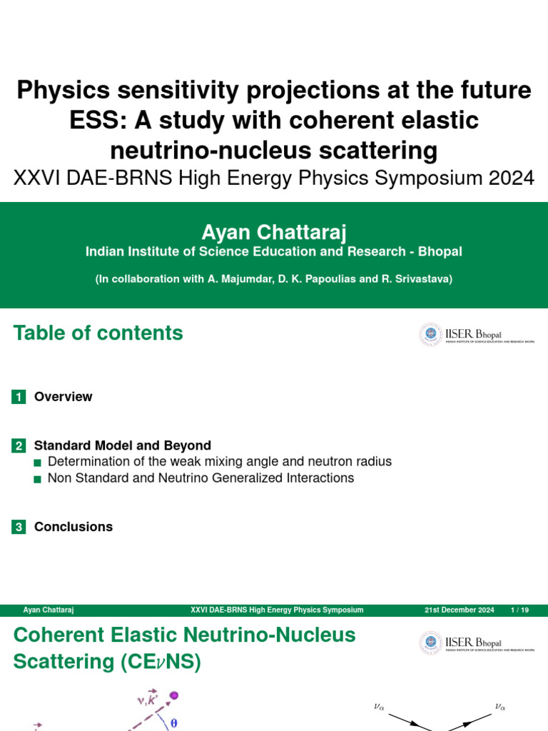presentation on coherent neutrino nucleus scattering | PDF | Particle ...