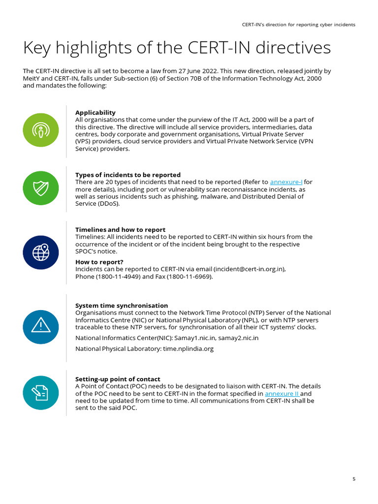 CERT-IN 2022 Cyber Incident Reporting | PDF | Information Age | Computing