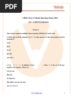 CBSE Class 12 Maths 2024 Solutions Set 1 | PDF | Function (Mathematics ...