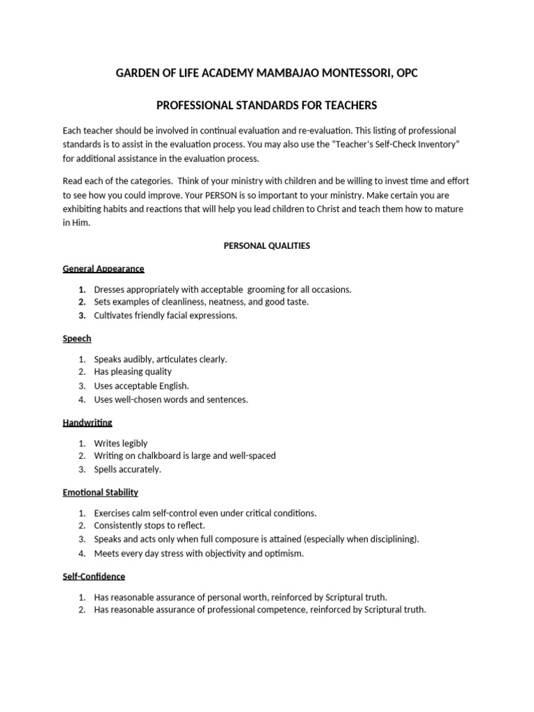 Teacher Professional Standards Guide | PDF | Learning | Disciplines