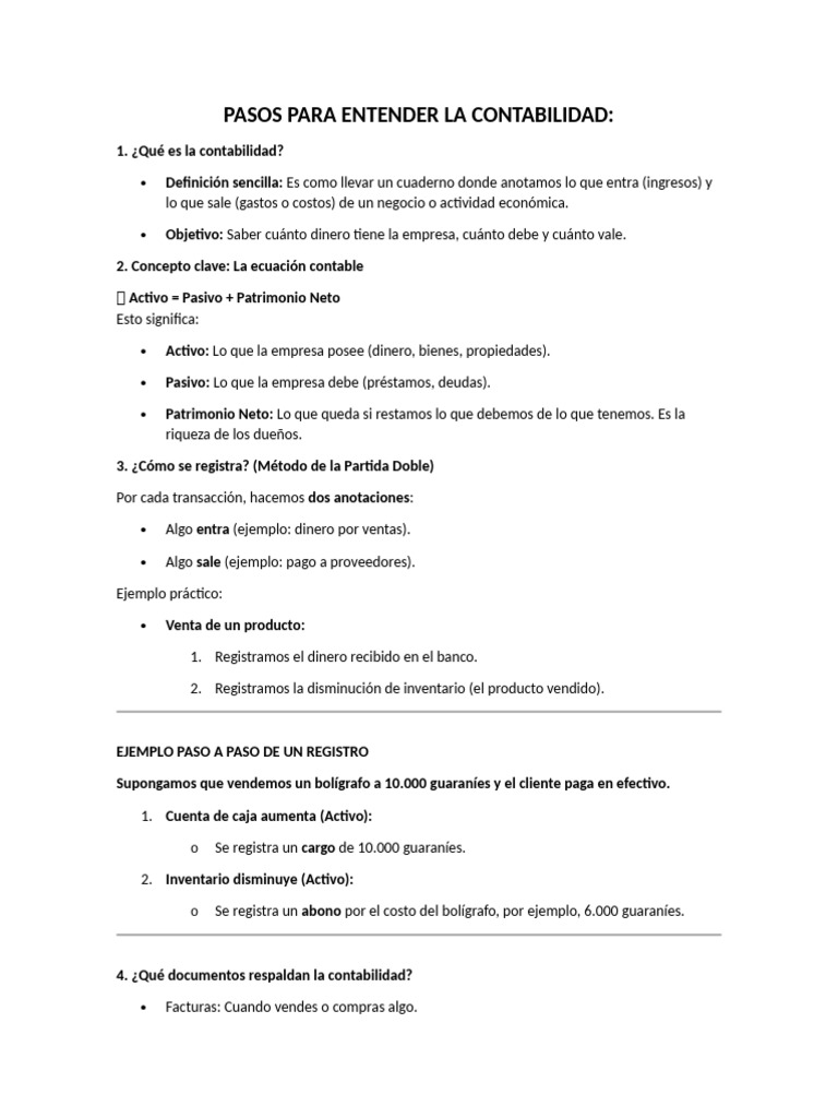 Pasos para Entender La Contabilidad | PDF