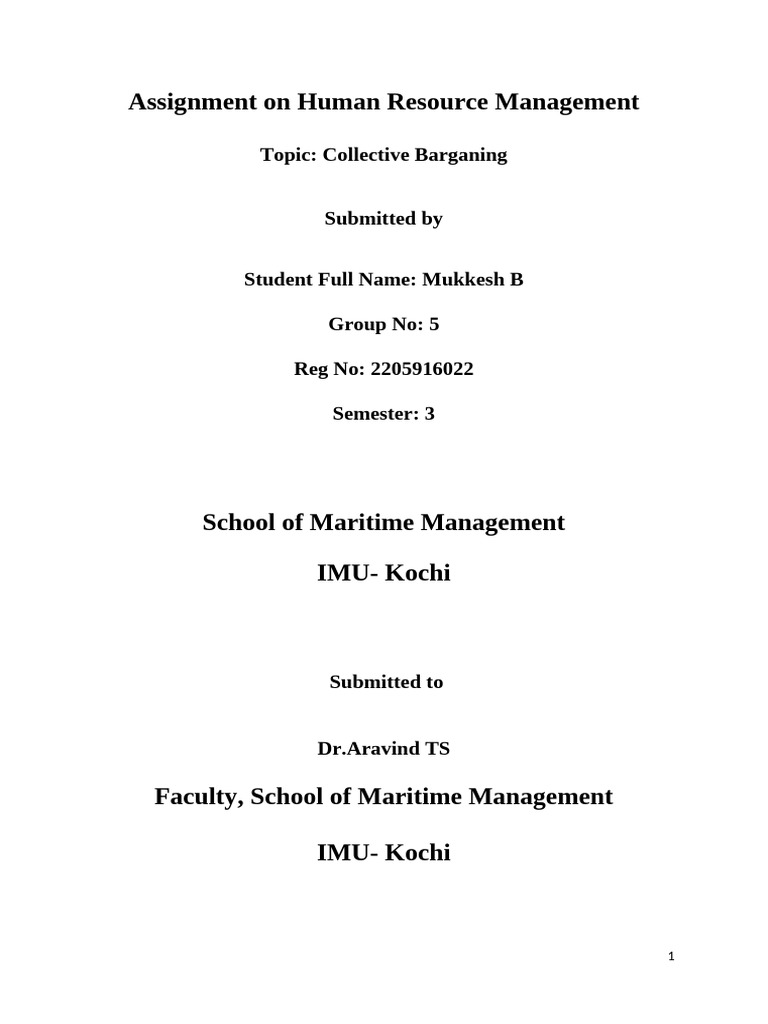 Collective Bargaining in HR Management | PDF | Cost Of Living ...