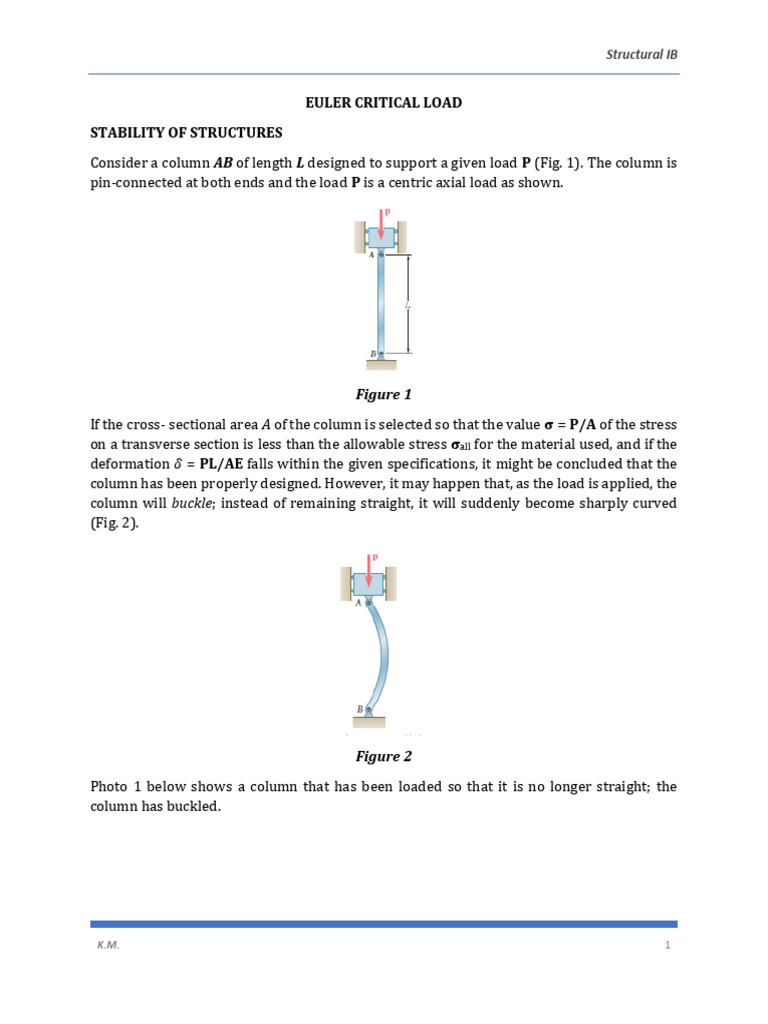 EULER | PDF | Buckling | Column