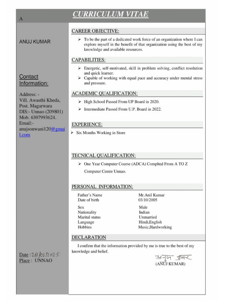 Anuj Kumar Documents | PDF