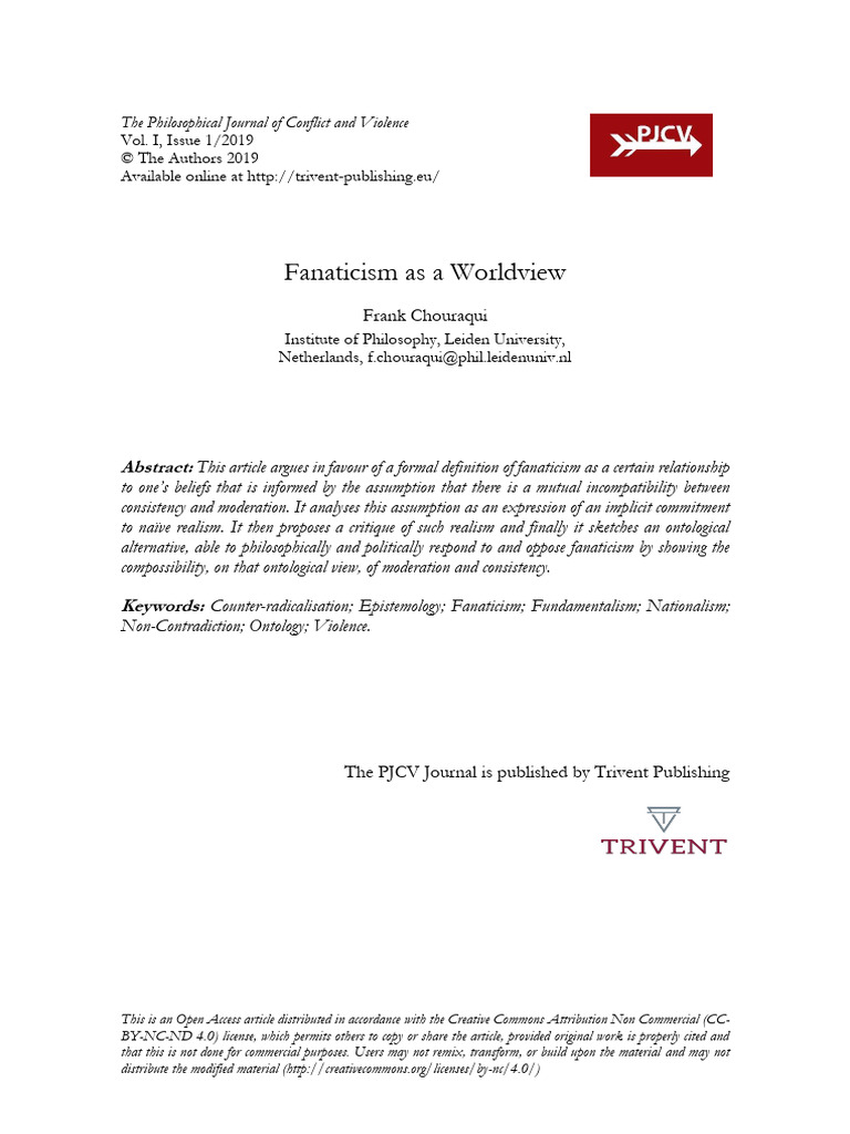 Fanaticism As A Worldview | PDF | Reality | Phenomenology (Philosophy)
