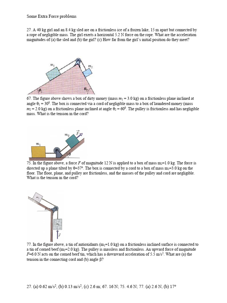 Some Extra Force Problems | PDF