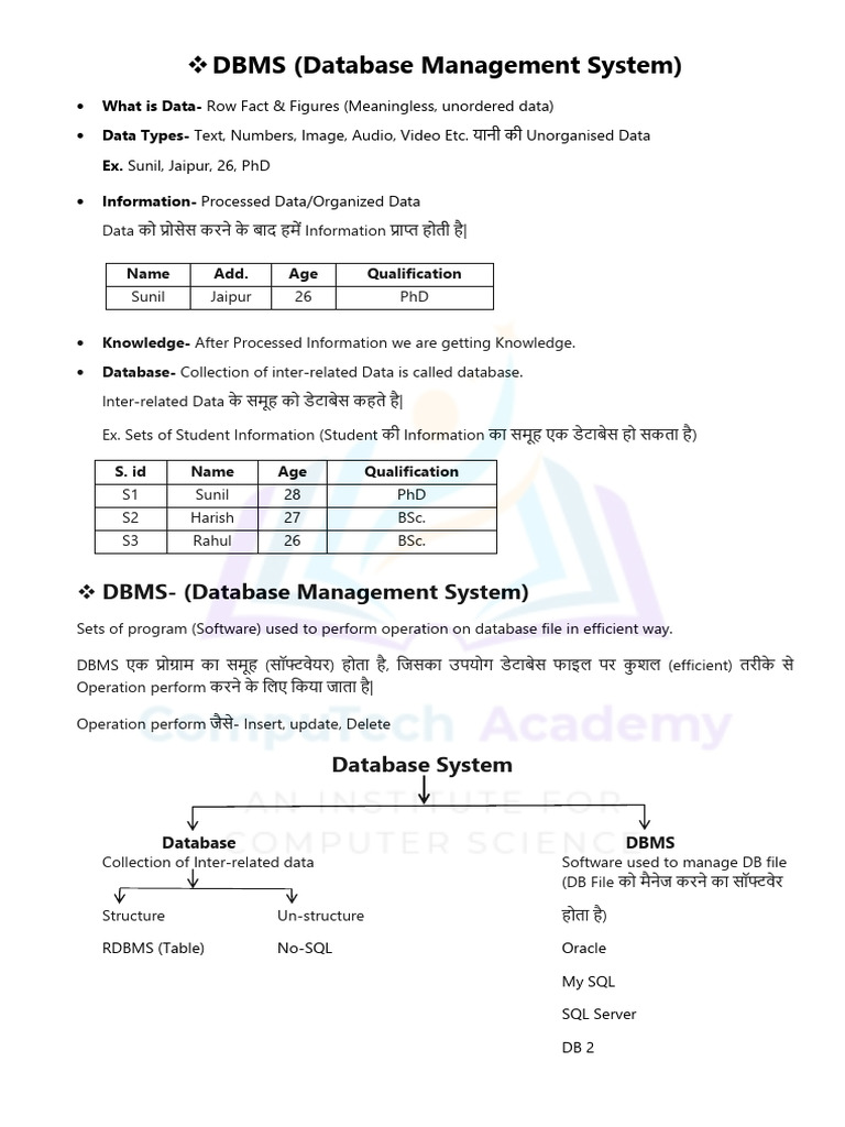 DBMS by Sunil Sir-1-62 | PDF
