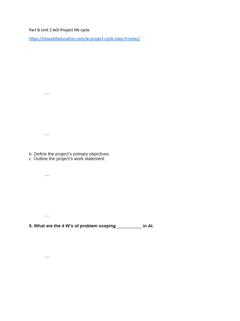 Part B Unit 2 AOI Project life cycle | PDF | Artificial Intelligence ...