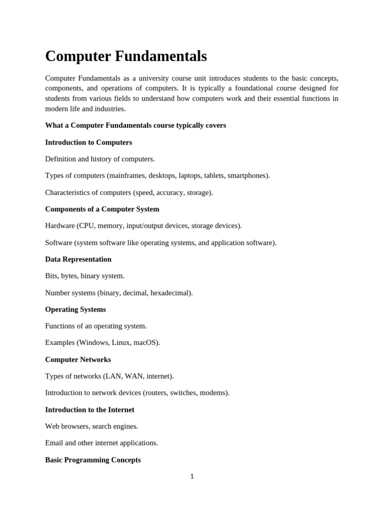 Computer Fundamentals | PDF | Computer Data Storage | Operating System