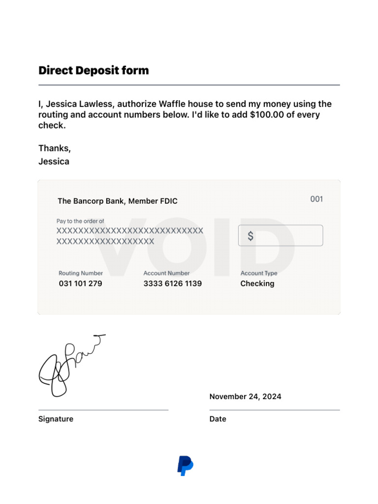 Direct Deposit Authorization Form | PDF