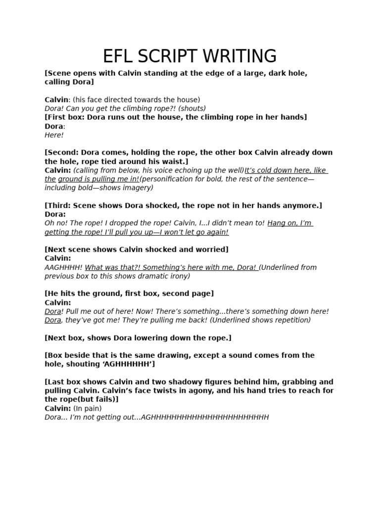 EFL SCRIPT WRITING | PDF