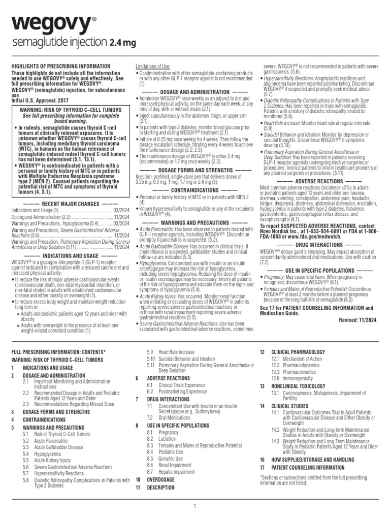 wegovy | PDF | Diabetes | Hypoglycemia