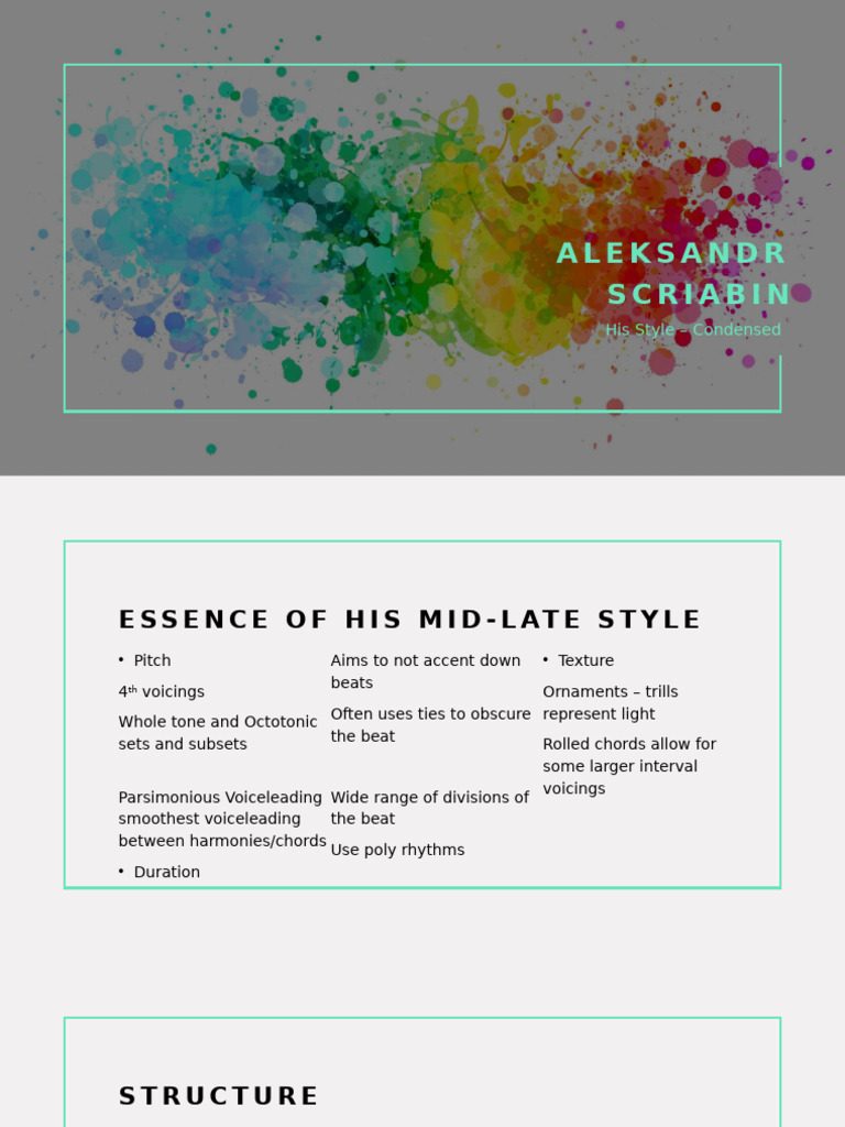 Scriabin Style | PDF | Scale (Music) | Chord (Music)