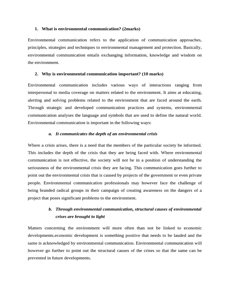 Environmental Communication | PDF | Communication | Sustainability