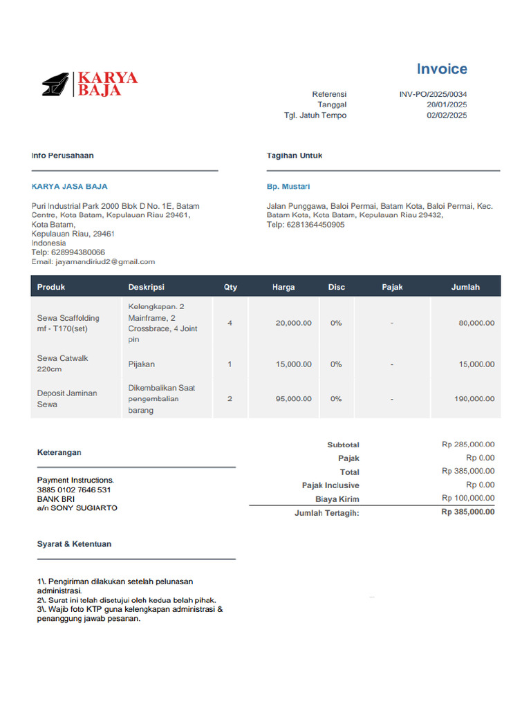 Inv Sal Inv-Po 2025 0034 | PDF