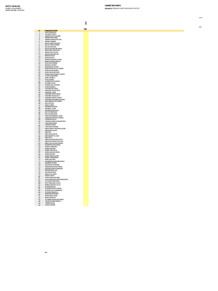 Carnet Des Points IUH 2024-2025 | PDF