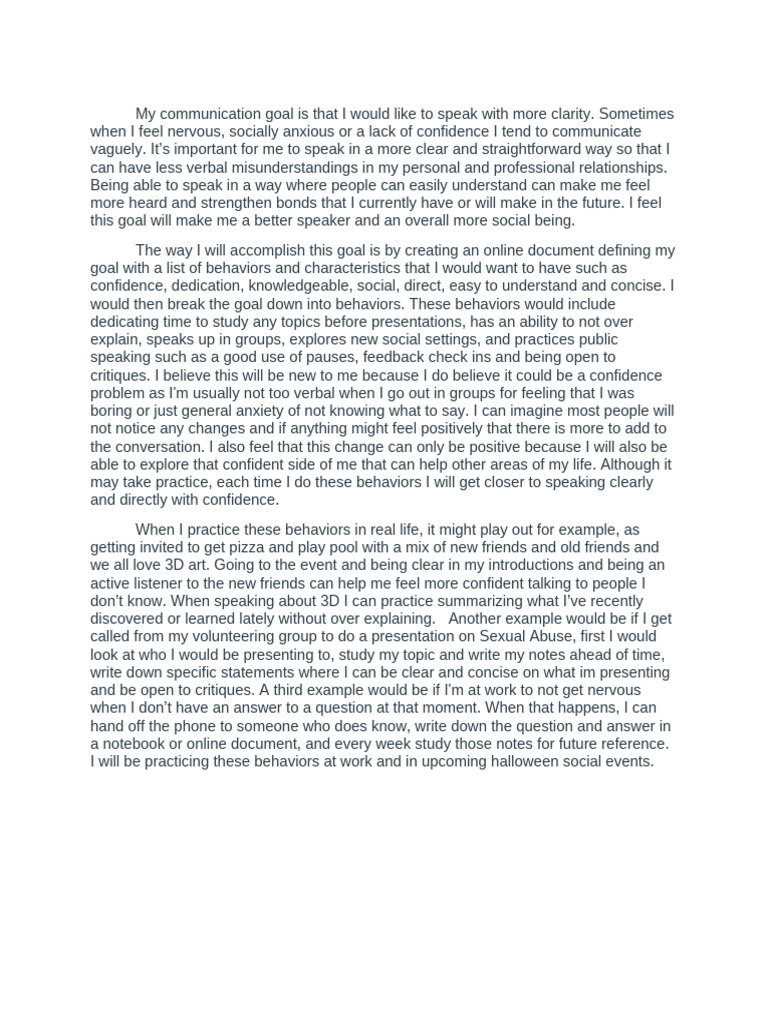 Assessing Communication | PDF | Goal | Communication