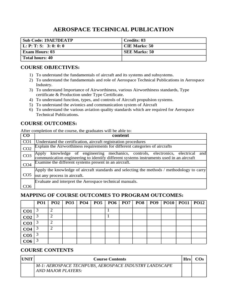 Aerospace Technical Publications Course | PDF | Aircraft | Landing Gear
