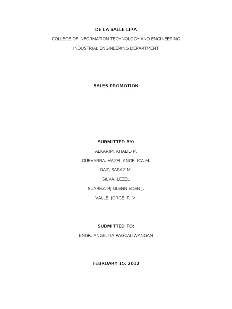 Sales Promotion Paper | PDF | Coupon | Sales