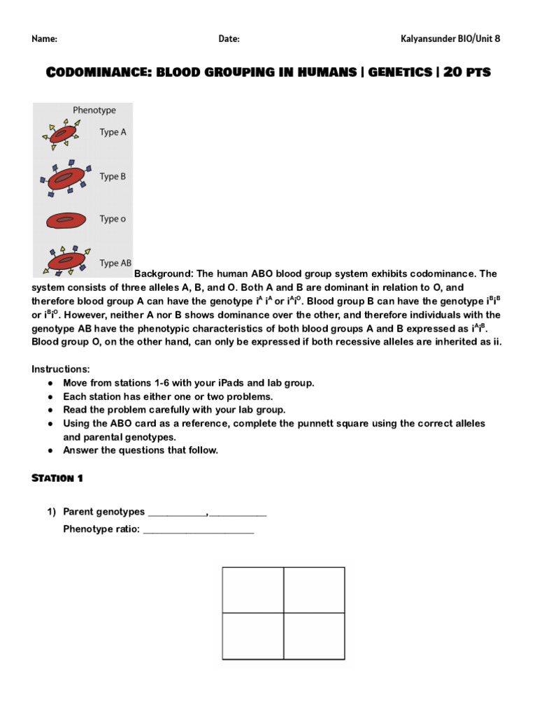 Codominance - Blood Groups | PDF