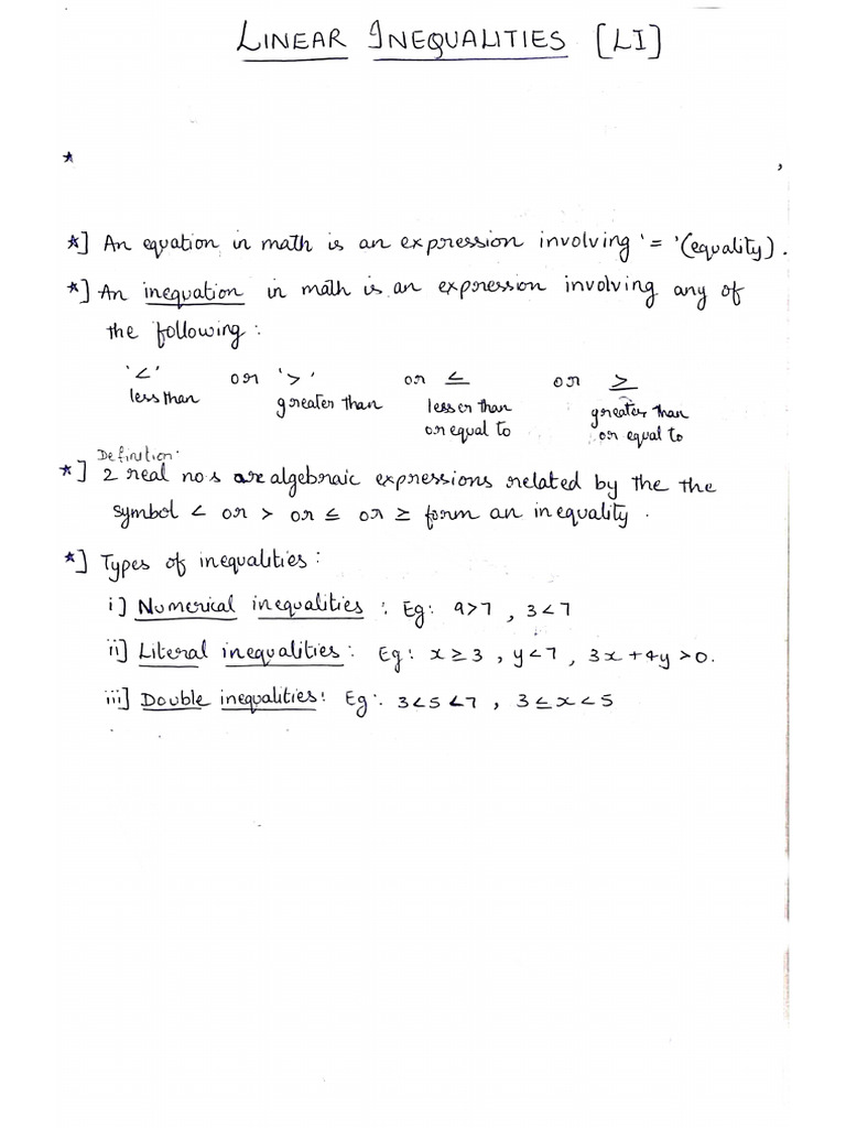 Linear Inequalities | PDF
