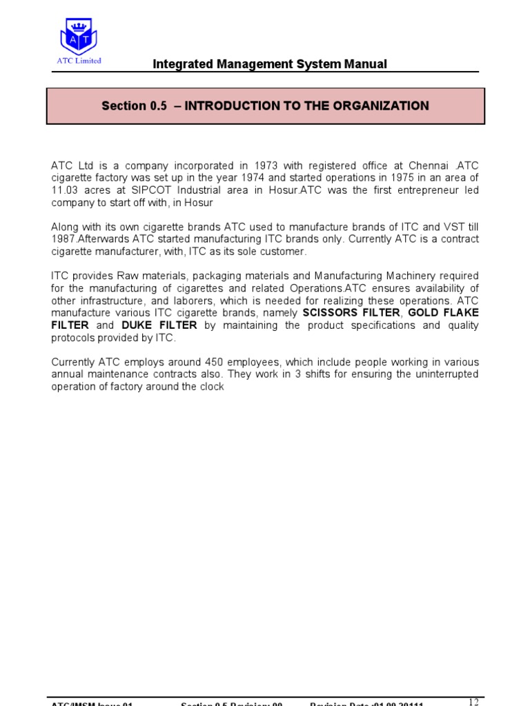 Integrated Management System Manual | PDF