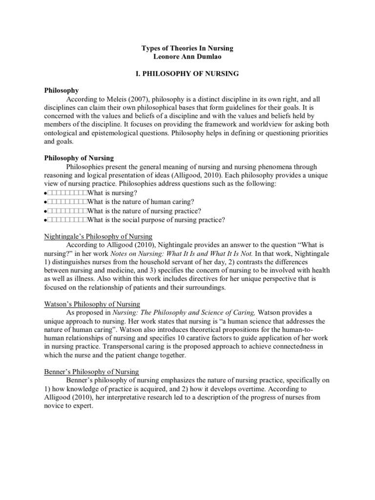 Types of Nursing Theories and Their Characteristics | PDF | Theory ...