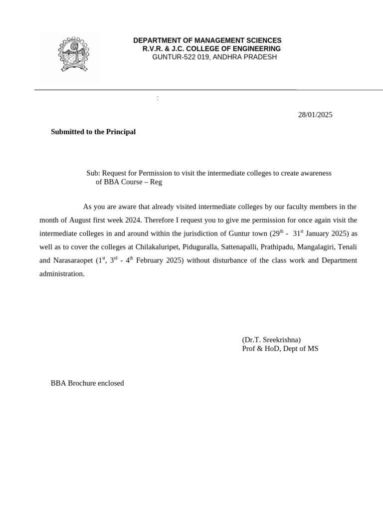 BBA Brochure Distribution Permission | PDF