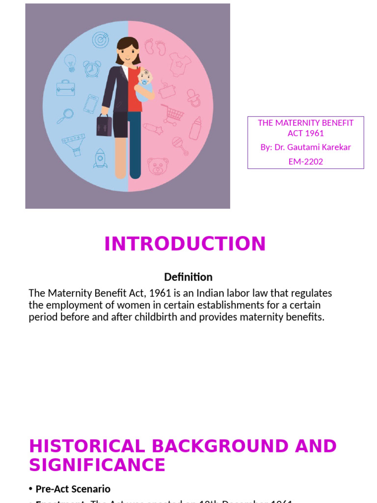Maternity Act 1961 | PDF