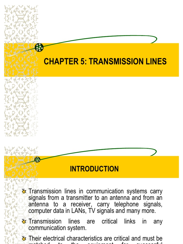 Chapter 5-Transmission Lines | PDF | Transmission Line | Coaxial Cable