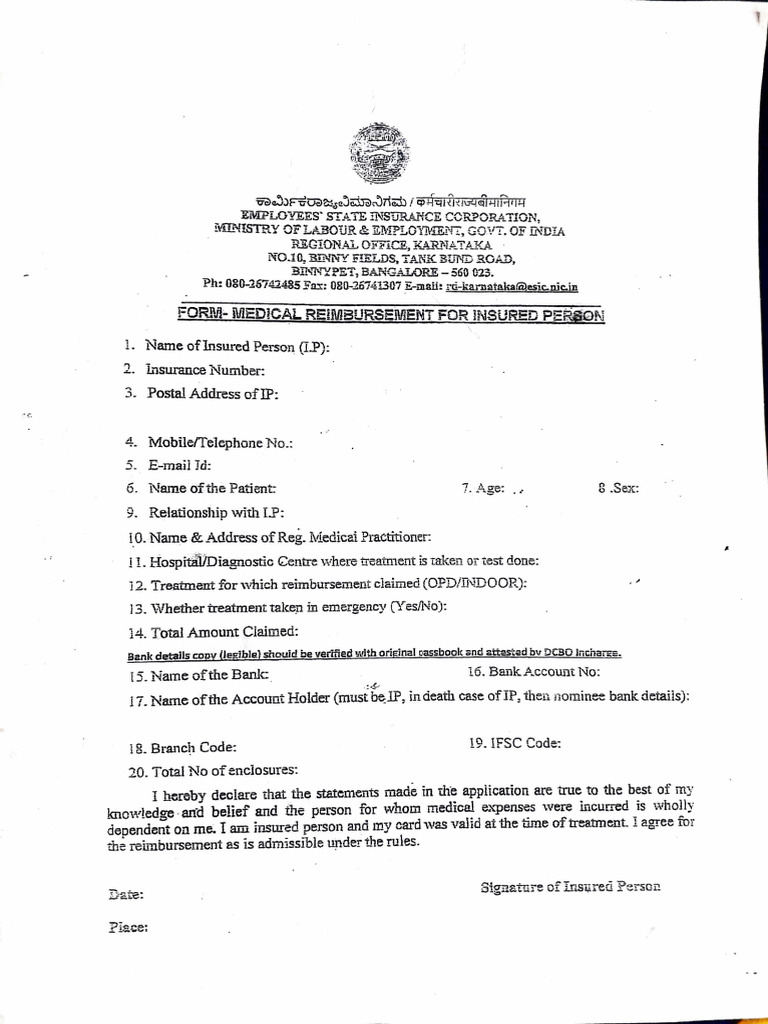 Medical Reimbursement Form | PDF