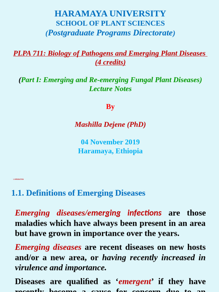 Biology of Pathogens and Emerging Plant Diseases... | PDF | Cell ...