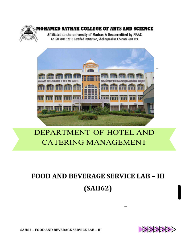 Advanced Food & Beverage Service Lab | PDF | Drink | Steak