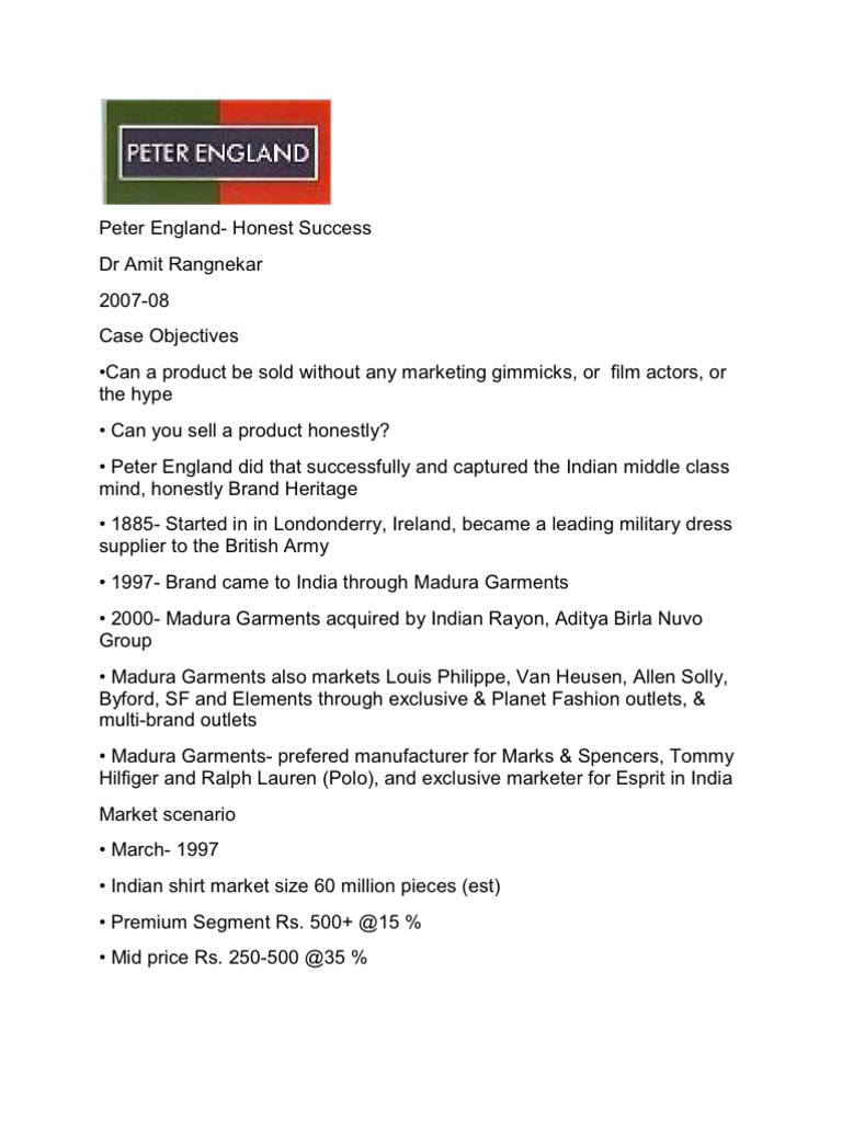 Peter England | PDF | Brand | Marketing