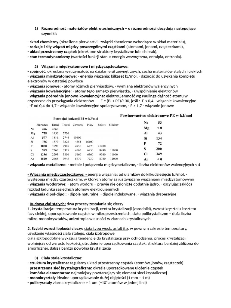 Materiałowa Kolos 1 | PDF