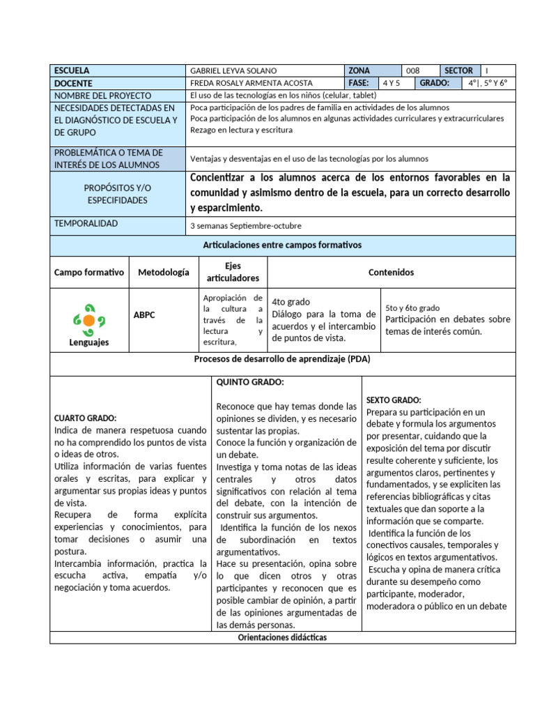Plan Octubre 4to, 5to y 6to 10 | PDF | Dieta | Alimentos