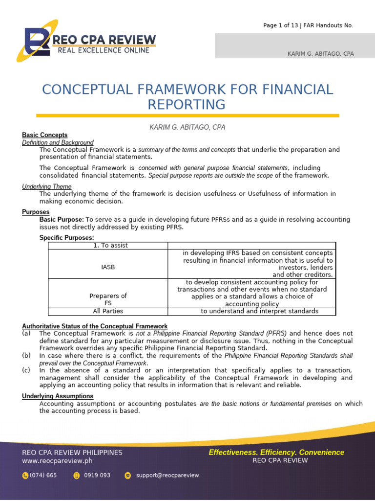 02 Conceptual Framework | PDF | Historical Cost | Expense