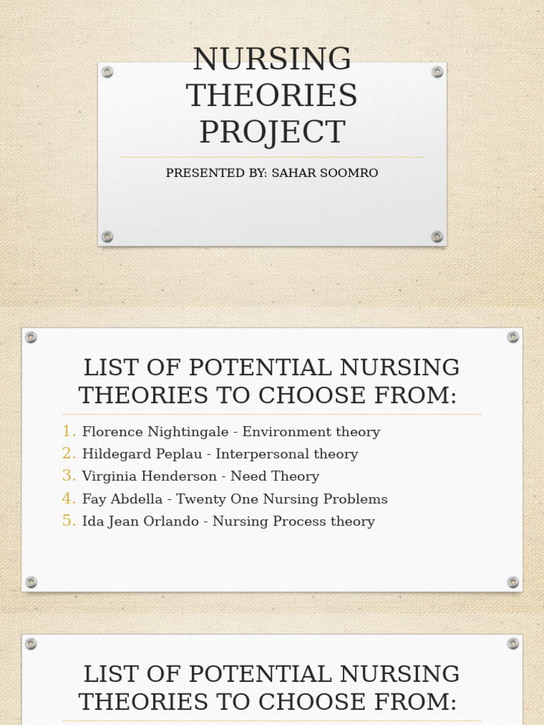 Nursing Theory and Models Project Details (6) | PDF | Nursing | Health Care