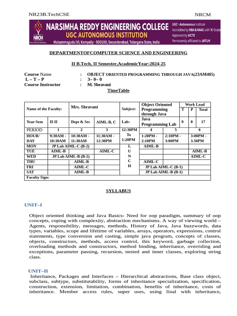 JAVA LESSON PLAN (1) | PDF | Inheritance (Object Oriented Programming ... JAVA LESSON PLAN (1) | PDF | Inheritance (Object Oriented Programming ...