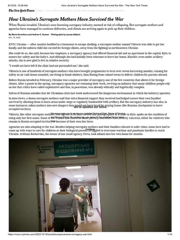 Ukraine Surrogacy Amid War | PDF | Surrogacy | Mother