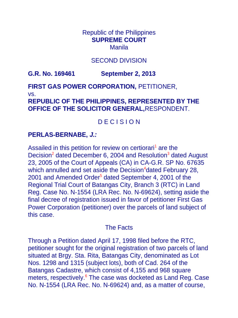 First Gas Vs Republic GR No. 169461 | PDF | Judgment (Law) | Jurisdiction